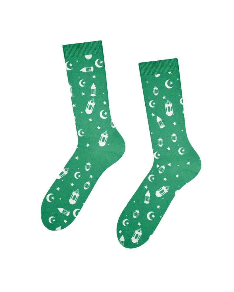 Green Crescent Ramadan Socks - Smileys Africa